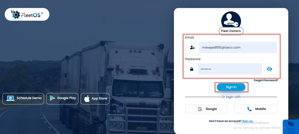 How to Sign In to your FleetOS account? - Vamosys